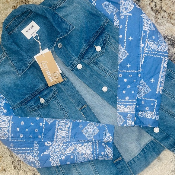 Kensie | Jackets & Coats | Nwt Kensie Vintage Luxe Blue Pippa Bandana ...